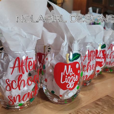 Teacher Wine Glass Teacher T After School Snack Back To School