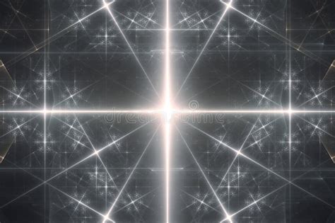 White Luminous Pattern Of Curved Shapes And Rays On A Black Background