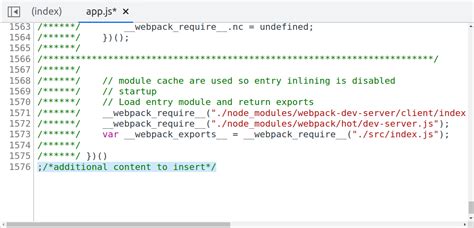 is it possible to add some defined lines of code to webpack s bundle in