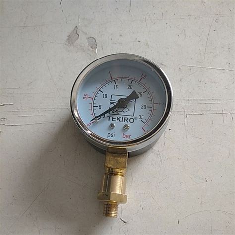 Jual Manometer 2 5 Bar Tekiro 35 Psi 2 1 2 Con 1 4 Adapter 1 4 1 8 1