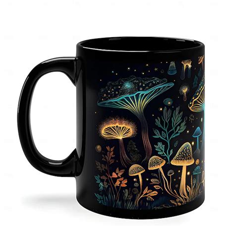 Magic Mushroom Mug Mushroom Mug Black Mushroom Coffee Cup Novelty