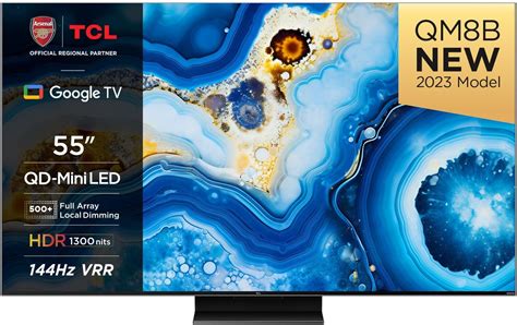 TCL 55QM8B 55 Inch QLED Mini LED Smart TV 4K HDR Premium 1300nits