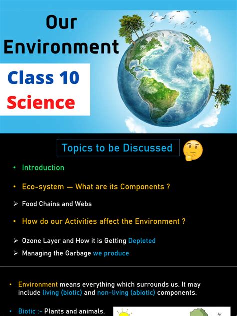Our Environment Class 10 Notes Pdf Ozone Depletion Ecosystem