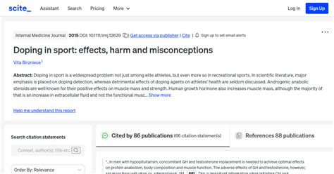 Doping In Sport Effects Harm And Misconceptions Scite Report