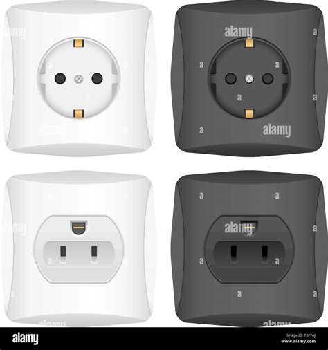 Electric Socket Set On A White Background Vector Illustration Stock Vector Image And Art Alamy