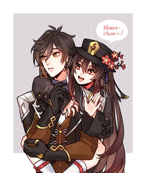 Hu Tao And Zhongli Genshin Impact Drawn By Sea Azure Pastel Danbooru