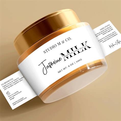 Modern Black White Cosmetic Jar Wrapper Label Zazzle
