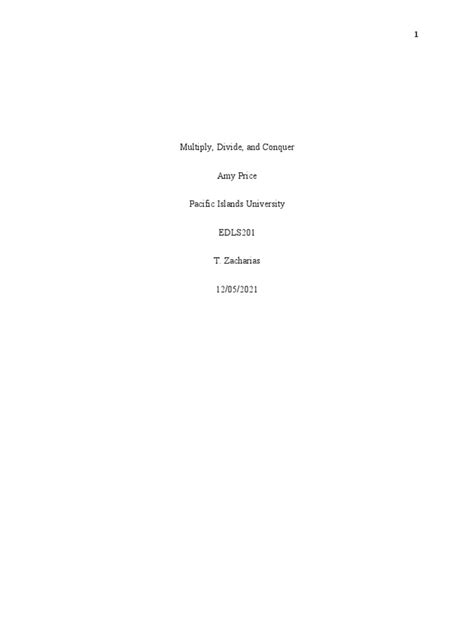 Lesson Plan Divide And Conquer Pdf Division Mathematics