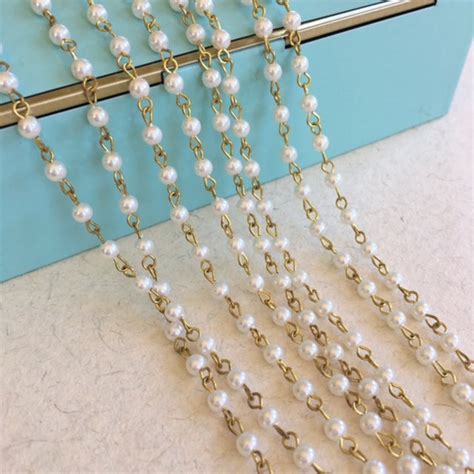 Vintage Glass Pearl Chain Pearl Bead Chain 4mm 10ft Etsy
