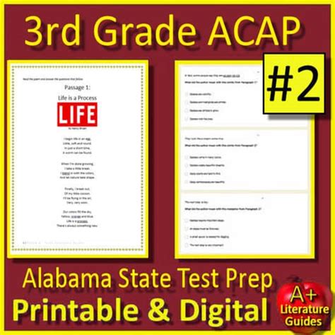 3rd Grade Acap Test Prep Ela Reading Passages And Questions Alabama