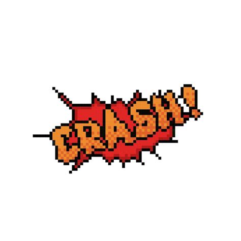Crash Effect Text In Pixel Art Style 23330822 Vector Art At Vecteezy