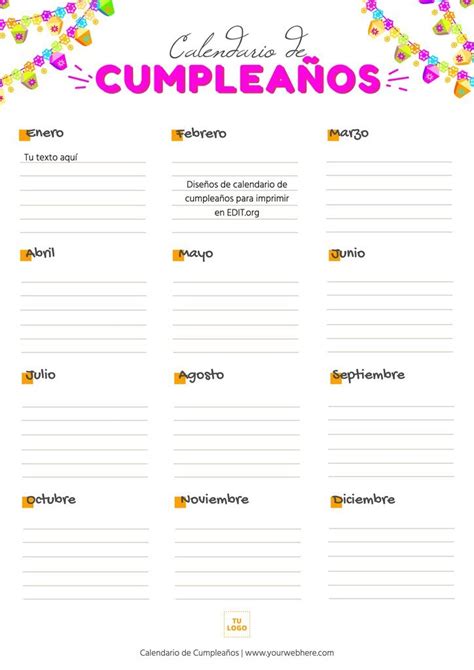 Actualizar 29 imagen calendario de cumpleaños para oficina editable