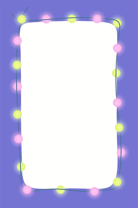 Xmas Light Bulbs Frame Vertical Rectangle Shape Simple But Cute