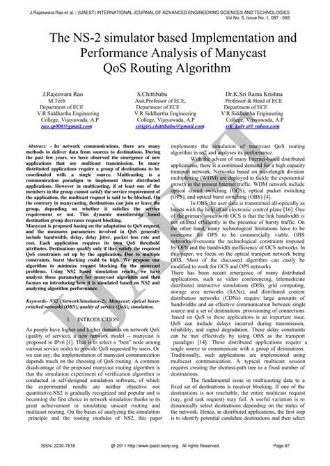 Pdf 12ijaest Vol No 5 Issue No 1 The Ns 2 Simulator Based