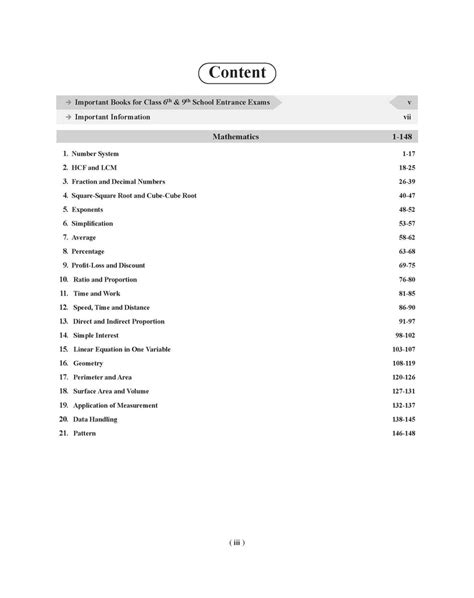 Examcart School Entrance Class 6 Math Textbook In English For 2025 Exam