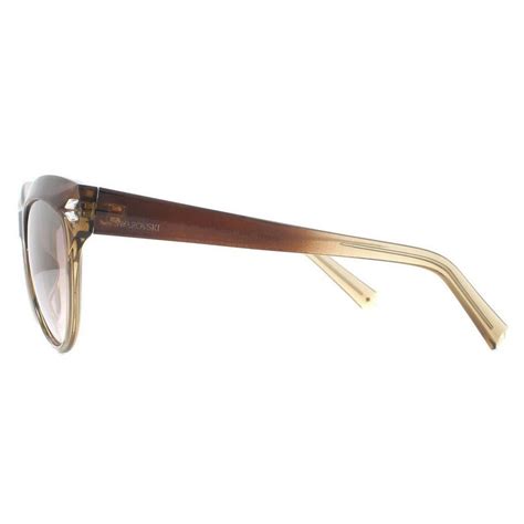 Sunglasses Cat Eye Brown Gradient Brown Gradient Gold Mirror