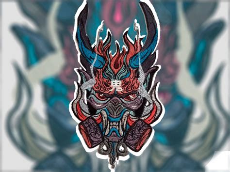 Cyberpunk Oni Demon Patch Embroidered Patch Sew On Etsy