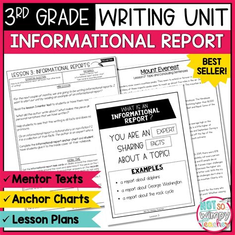 Informational Report Writing Unit THIRD GRADE Not So Wimpy Teacher