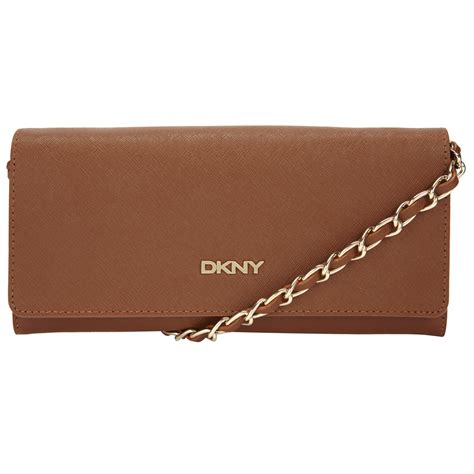 Dkny Bryant Park Saffiano Leather Clutch Bag In Brown Lyst