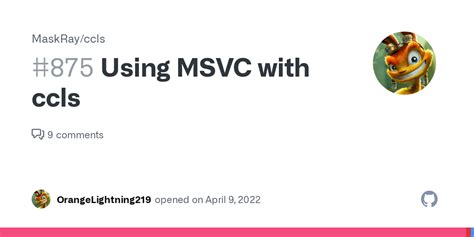 Using MSVC With Ccls Issue 875 MaskRay Ccls GitHub
