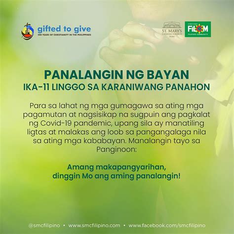Smccfilipino Panalangin Ng Bayan Idulog Natin Sa Facebook