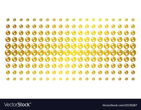 Earth Golden Halftone Pattern Royalty Free Vector Image