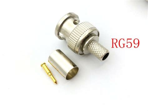 100db Bnc Hím Rg59 Rg58 Crimp Coax Koaxiális Adapter Cctv Kamera