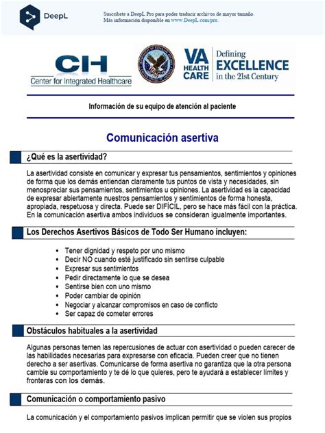 Assertive Communication Version 3 Es Pdf Crecimiento Personal