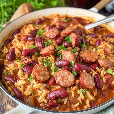 Louisiana Red Beans And Rice With Spicy Sausage
