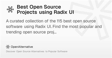 10 Best Open Source Projects Using Radix Ui In 2025 Openalternative