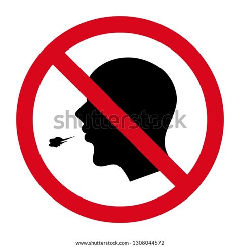 No Spitting Sign On White Background Stock Vector Royalty Free 1308044572