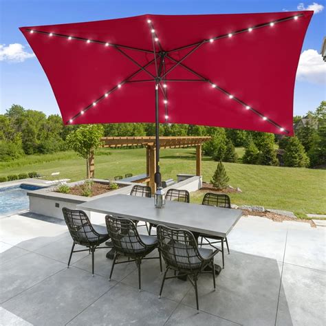 Solar Rectangular Umbrella Table Solar Powered Umbrellas 120 3m By 3m