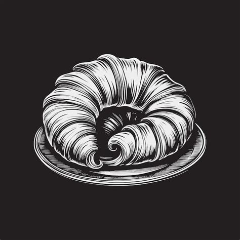 Premium Vector Vector Croissant Hand Drawn Sketch In Doodle Style
