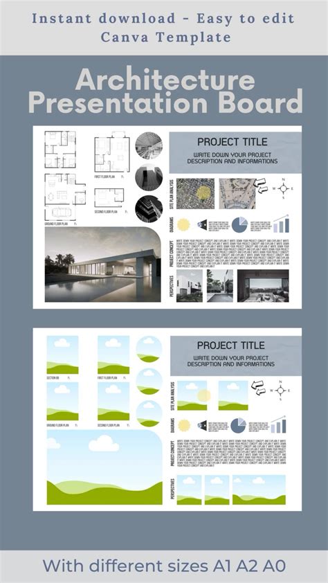 Architecture Thesis Presentation Board Canva Template Presentation Board Presentation Board