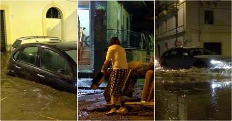 Alluvione Nel Messinese Persone Intrappolate Nelle Auto E Allagamenti A Milazzo E Barcellona