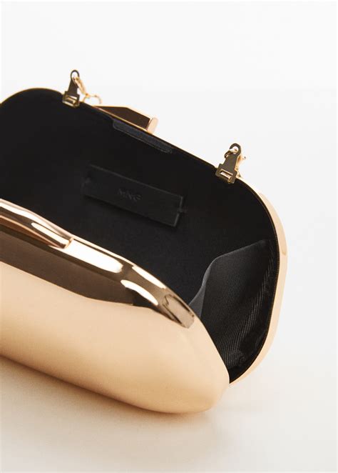 Metallic Clutch Bag Women Mango Outlet Usa