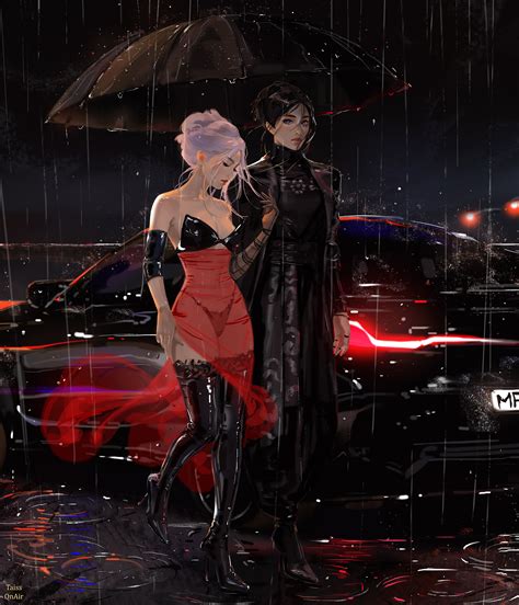 Blackandpink A Rainy Night By Coffeeart Hentai Foundry