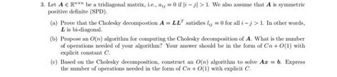 Solved 3 Let A Ern Be A Tridiagonal Matrix Ie Aij