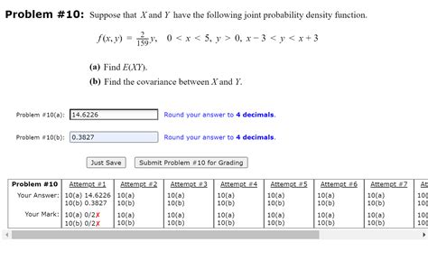 Solved Problem 10 Suppose That X And Y Have The Chegg Com