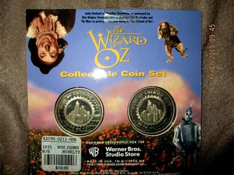 1999 Warner Bros Wizard Of Oz Collectible Coin Set New In Package