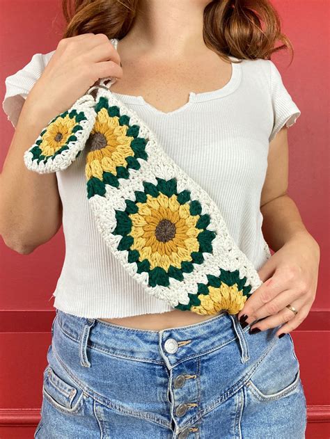 Crochet Crossbody Bum Bag Granny Squares Waist Bag Crochet Etsy