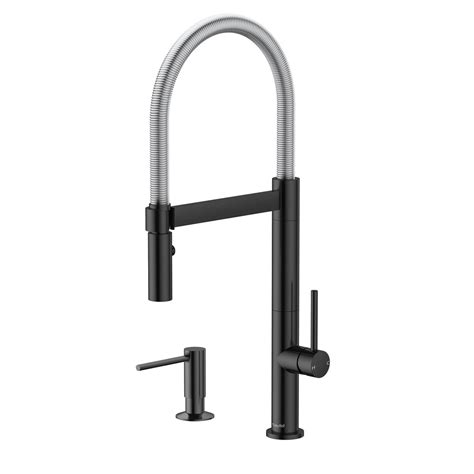 Single Handle Pull Down Kitchen Faucet With Soap Dispenser Modern Comm