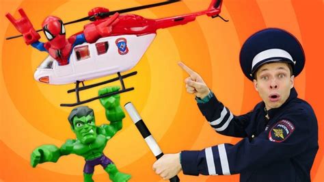 Игры гонки Человек Паук и Халк гонятся за Альтроном Новые видео для мальчиков в