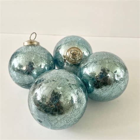 Glass Ball Ornaments Set Of 4 Christmas Decor Designedby The Boss