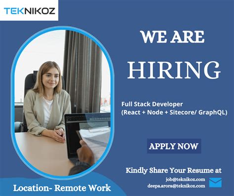 Teknikoz “we Are Hiring” For Full Stack Developer React Node