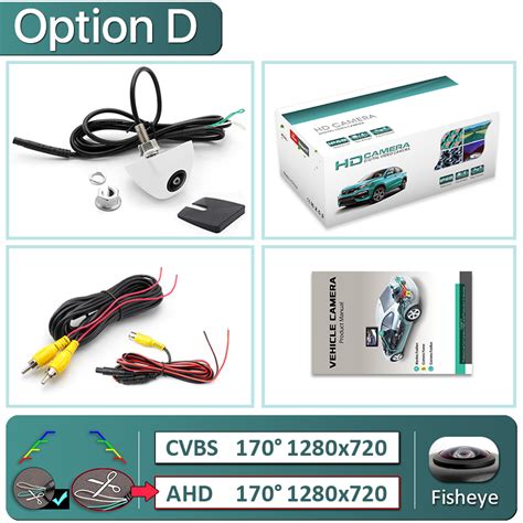 GreenYi Degree AHD X P White Vehicle Rear View Camera Metal Body Car Reverse Fisheye