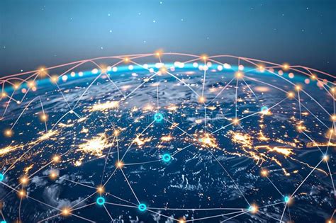 Earth Enveloped In Network Of Lights Stock Illustration Illustration