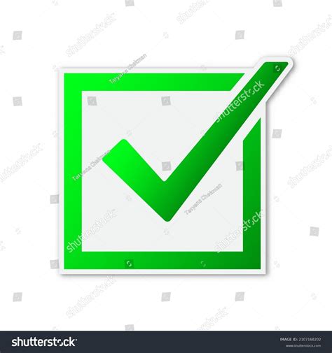 Vector Check Mark Square Box Paper Stock Vector Royalty Free 2107168202