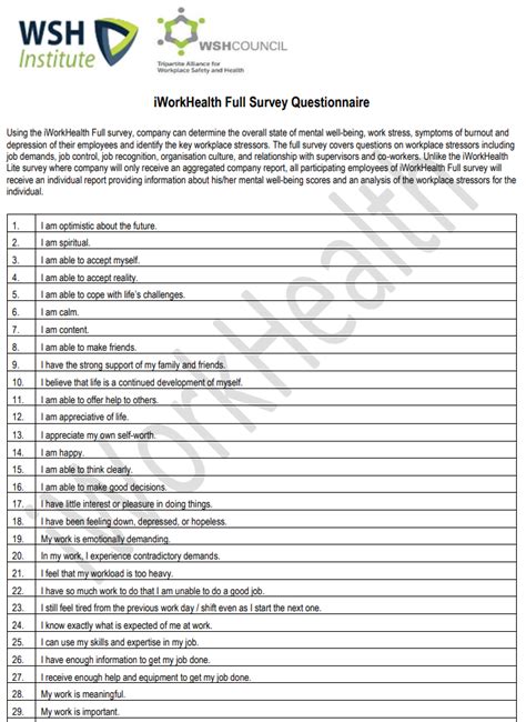 Sample Questionnaire And Reports