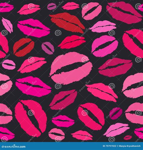 Vector Kisses Valentine Love Seamless Pattern Stock Vector
